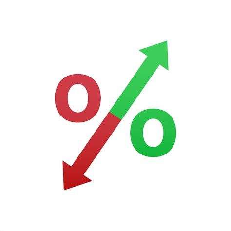 Premium Vector Percent Symbol Market Increase Growth And Decrease Icon