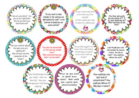 Metacognition Thinking Stems And Questions Teaching Resources