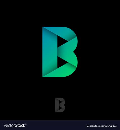 B Origami Logo Letter Consist Bent Shapes Vector Image