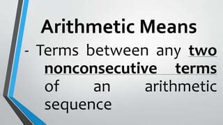 Arithmetic Means And Series Pptx