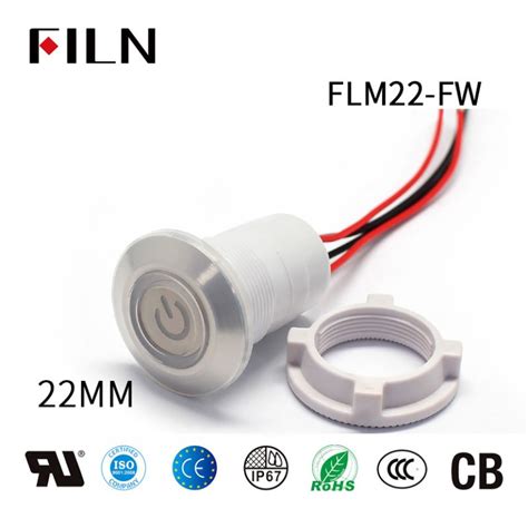 Great Waterproof Push Button FILN 22MM Push Button Switch Plastic Waterproof Push Button With Light