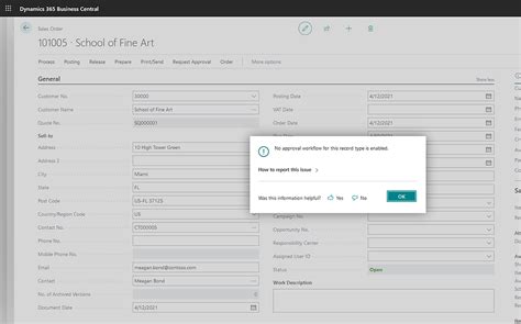 Sales Order Credit Limit Approval In Business Central On Point Resources