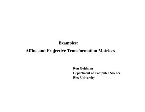 PDF Examples Affine And Projective Transformation Matrices DOKUMEN