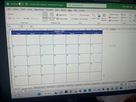 2023 Excel Calendar Monthly Worksheets Etsy