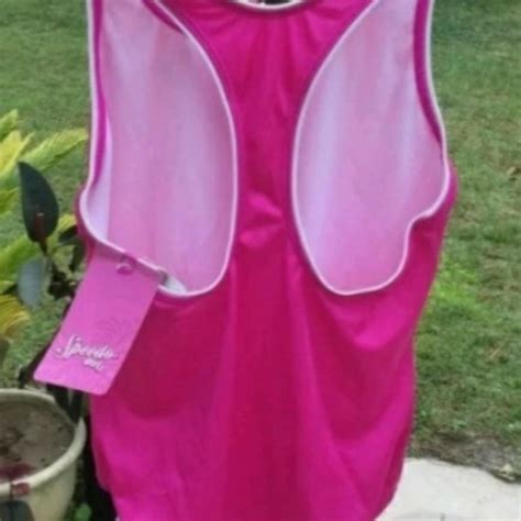 Speedo Pink And White Swimsuit One Piece Depop