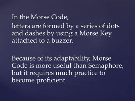Bsp Signalling Commands Morse Code Pptx