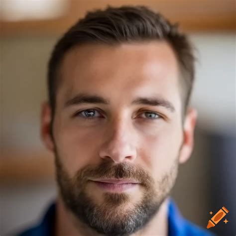 Middle Aged Man With Blue Eyes And Brown Hair In A Wooded Area On Craiyon