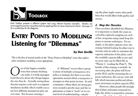 The Systems Thinker Entry Points To Modeling Listening For Dilemmas The Systems Thinker