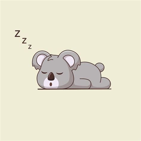 Premium Vector Cartoon Cute Koala Sleeping Vector Illustration