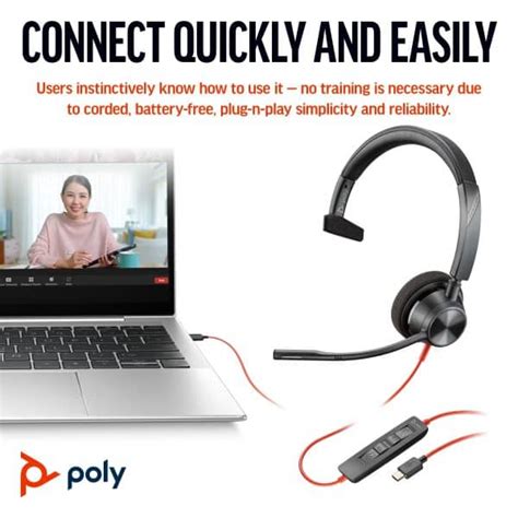 Buy Hp Poly Blackwire Monaural Usb C Headset Usb C A Adapter Wired Head Band Business