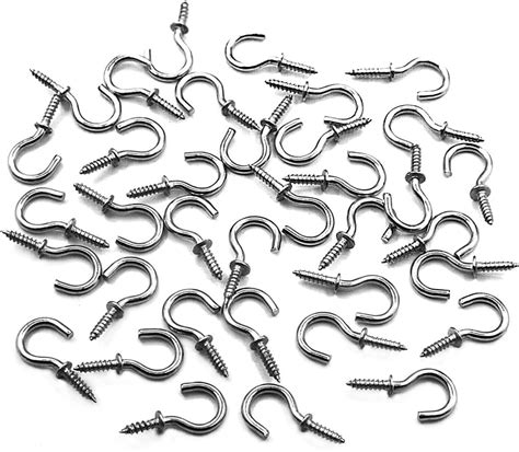Idealsv 50 Pcs 304 Stainless Steel Screw Ceiling Hooks 5