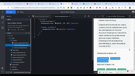 Angular Ngx Scrollbar To Build Customized Scrollbars Inside Html Elements In Browser Using Ts