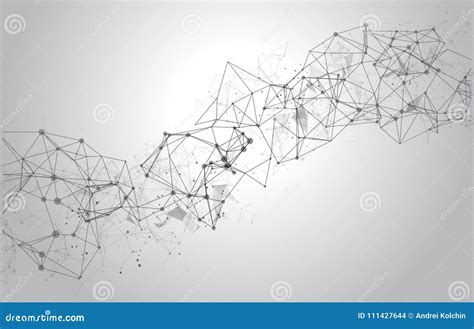 Abstract Polygonal Space Background With Connecting Dots And Lines