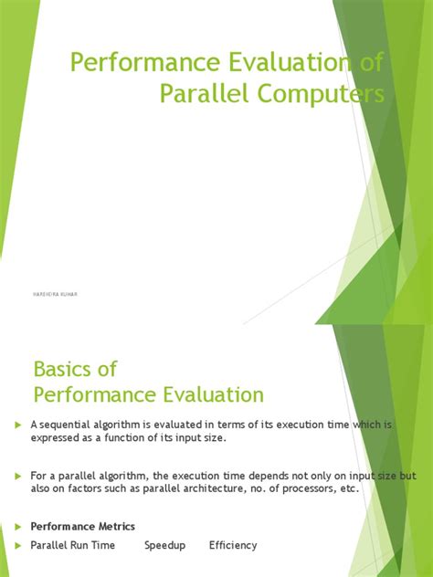 Performance Evaluation Of Parallel Computers Pdf Parallel Computing