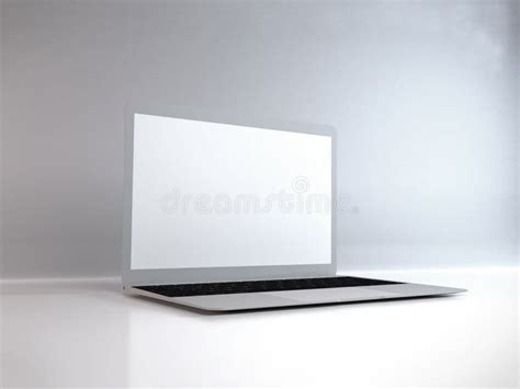 Realistic Laptop Mockup Template Scene Stock Illustration