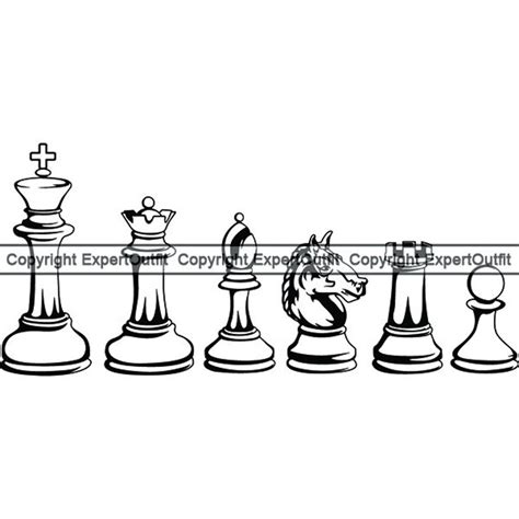 Chess Pieces White Chessboard Setup Board Game Strategy Etsy