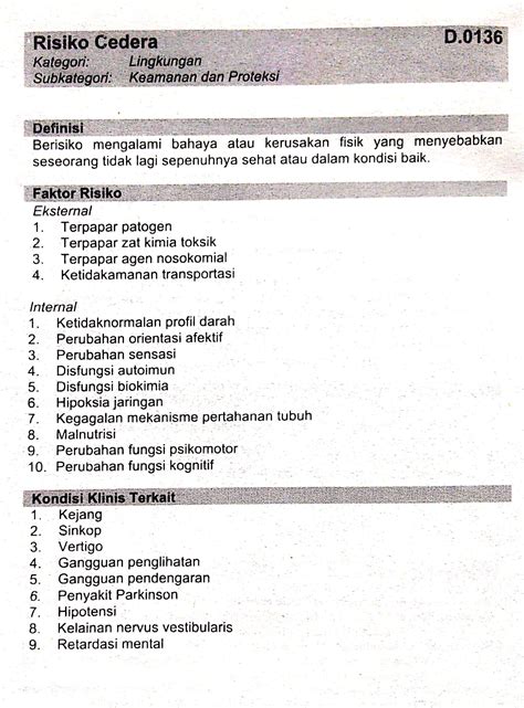 Risiko Cedera Sdki Lengkap