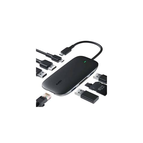 Aukey 8 In 1 Usbc Hub With Ethernet Port 4k Usb C To Hdmi Black Shopee Philippines