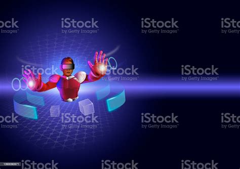 메타버스 기술 개념 남자가 Vr 가상 현실 고글을 사용합니다 3차원 형태에 대한 스톡 벡터 아트 및 기타 이미지 3차원 형태 Revolution 가상현실 Istock