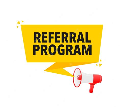 Premium Vector Referral Program Announcement Megaphone Label