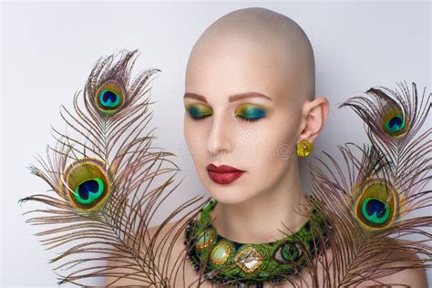 Woman With Peacock Feathers Stock Photo Image Of Colorful Lifestyle