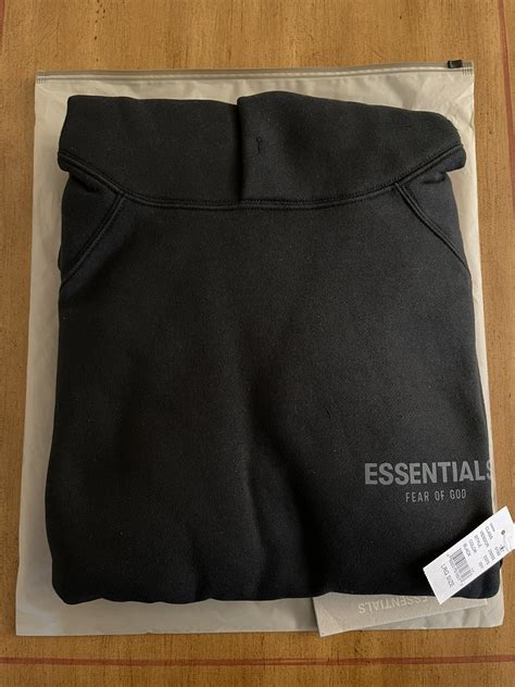 Pacsun Fog Essentials Fear Of God Black Pullover Hoodie Sz L Grailed