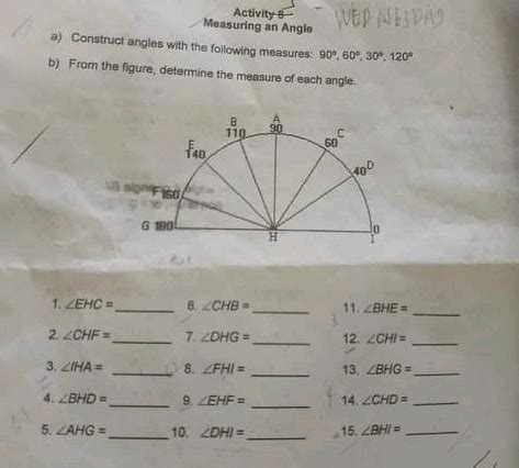 Activity Measuring An Angle A Construct Studyx