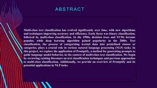 Innovating Multi Class Text Classification Transforming Models With Propmtify Pptx
