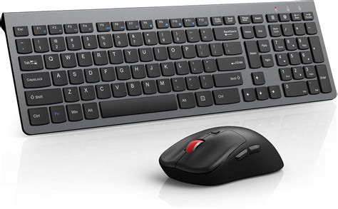 Wireless Keyboard And Mouse Combo Quiet Click Full Size Design With Number Pad Ergonomic Mouse