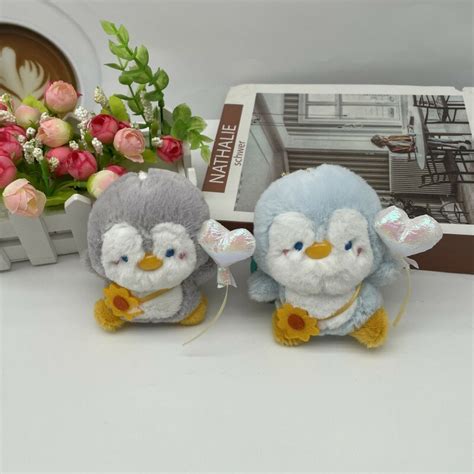 귀여운 만화 풍선 펭귄 봉제 인형 키체인 펜던트 크리에이티브 인스 작은 펭귄 봉제 배낭 펜던트 커플 선물 신제품 박제