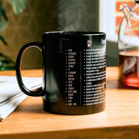 Excel Cheat Sheet Coffee Mug 11 Ozperfect T For Data Enthusiasts
