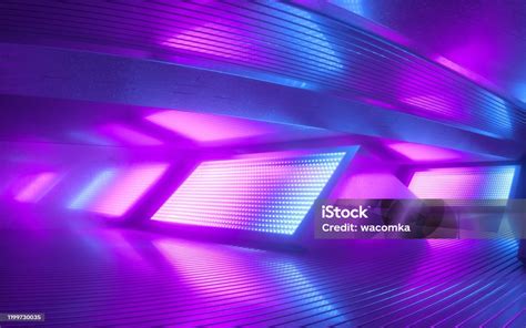 3d 렌더 블루 핑크 네온 추상 배경 자외선의 빛나는 패널 미래지향적 인 전력 생성 기술 데이터에 대한 스톡 사진 및 기타
