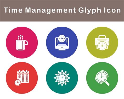 Time Management Vector Icon Set 20729873 Vector Art At Vecteezy