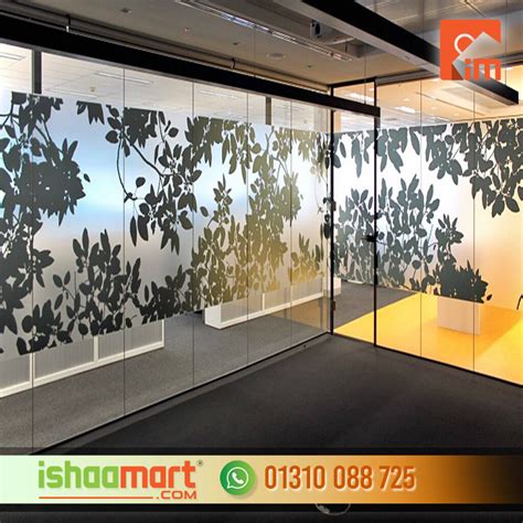 Office Frosted Glass Door Partition In Different Sticker