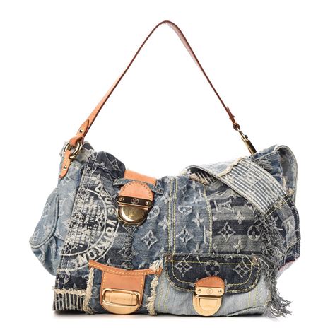 Louis Vuitton Denim Patchwork Posty Messenger Bag Blue 304287