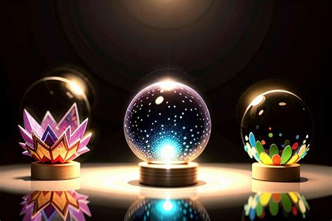Premium Ai Image Colorful Glass Balls Shine Through The Light