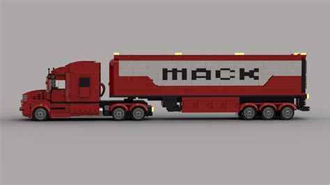 Lego Moc Mack Anthem Semi Truck With Trailer Minifigscale By Yanix