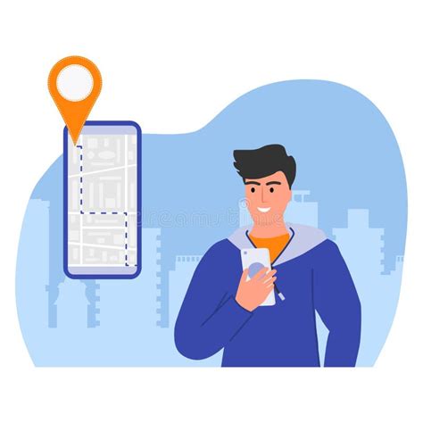 People Map App Geolocation Gps Navigator Location Stock Vector Illustration Of Person Phone