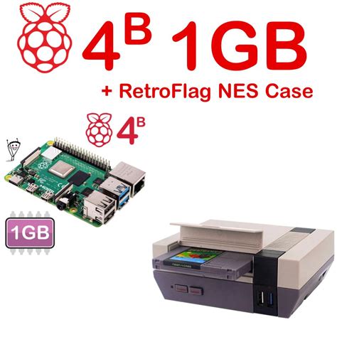 Raspberry Pi 4 Model B With RetroFlag NES Pi4 Case Bundles