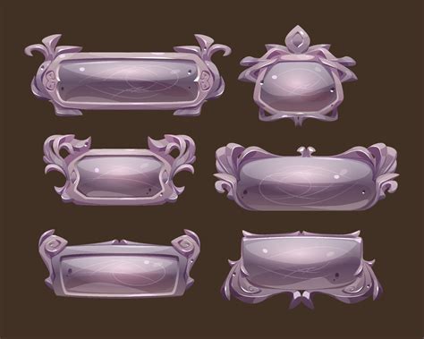 Game Silver Buttons With Fantasy Frames 13515136 Vector Art At Vecteezy