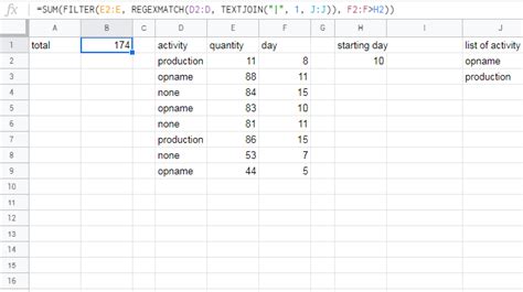 Regex Sumif Array Formula With Greater Than Stack Overflow