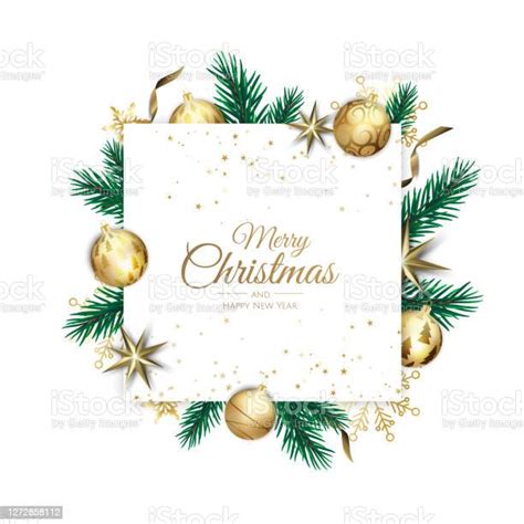 Ilustrasi Spanduk Putih Selamat Natal Dan Tahun Baru Desain Xmas Dengan