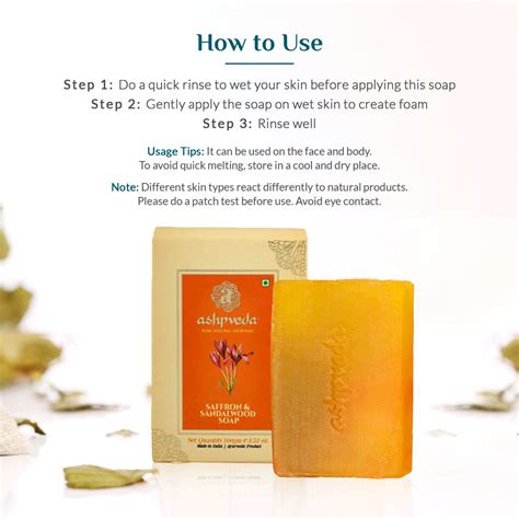 Ayurvedic Bath Soap Sandalwood And Saffron Herbal Bathing Bar Ashpveda