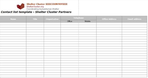 Free Contact List Templates Free Word Templates