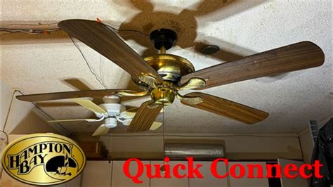 52” Hampton Bay Quick Connect Ceiling Fan Flemish Brass Full Video