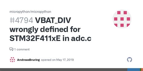 Vbatdiv Wrongly Defined For Stm32f411xe In Adcc · Issue 4794