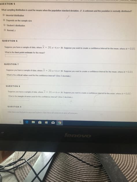 Solved UESTION What Sampling Distrbution Is Used For Means Chegg Com