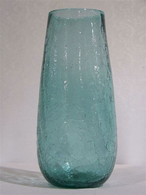 Early Blenko Crackle Glass Vase 12 12 Tall Lot 34