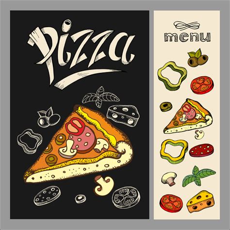 Pizza Restaurant Menu Hand Drawn Vector WeLoveSoLo