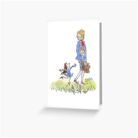 Roald Dahl Miss Honey And Matilda Drawing Greeting Card For Sale By